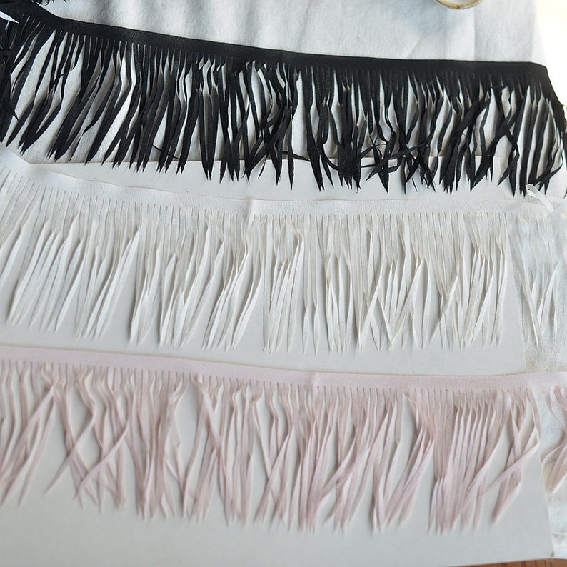 3 Colors 1.5 Yards Lace Trim Ivory Black Pink Tassel Chiffon Lace ...