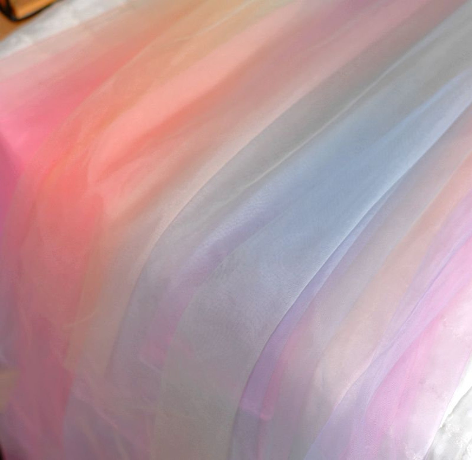 1 yard Rainbow Ombre Fabric Gradient Tulle Fabric Rainbow | Etsy
