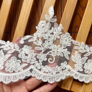 White Lace Trim Flower Embroidery Lace Alice Exquisite Flower Floral ...
