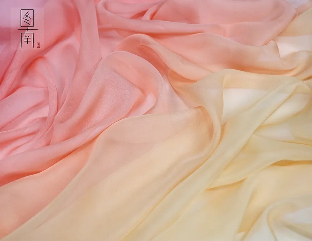 Ombre Gradient 30D Pink Champagne Chiffon Fabric Multi-tones Soft ...