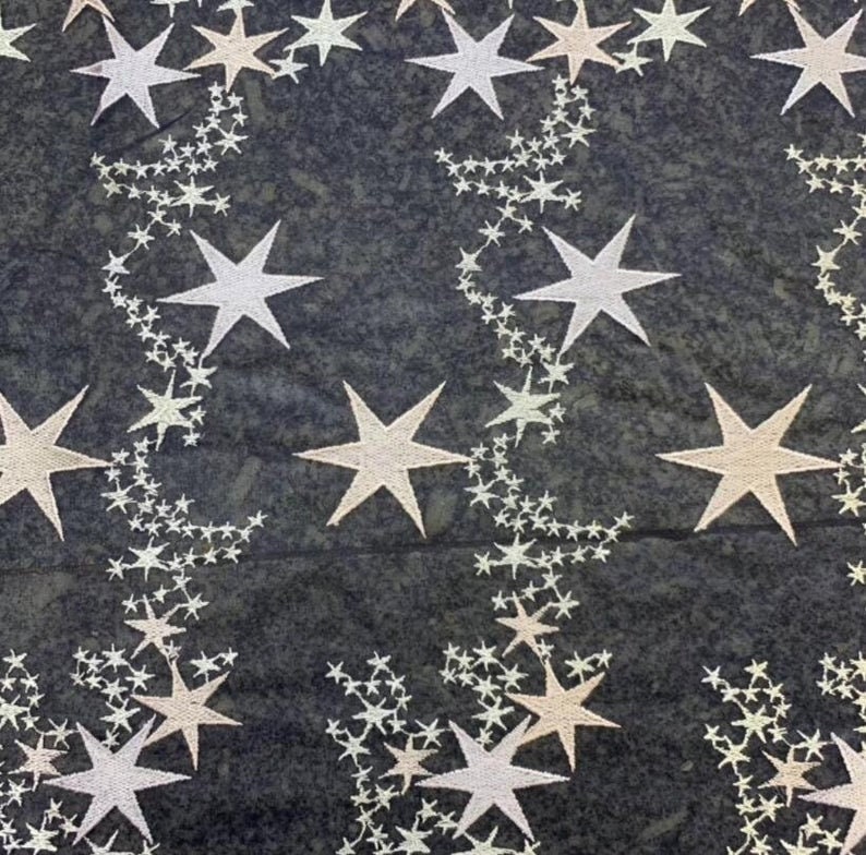 5 Colors Exquisite Star Embroidered Lace Fabric For Couture | Etsy