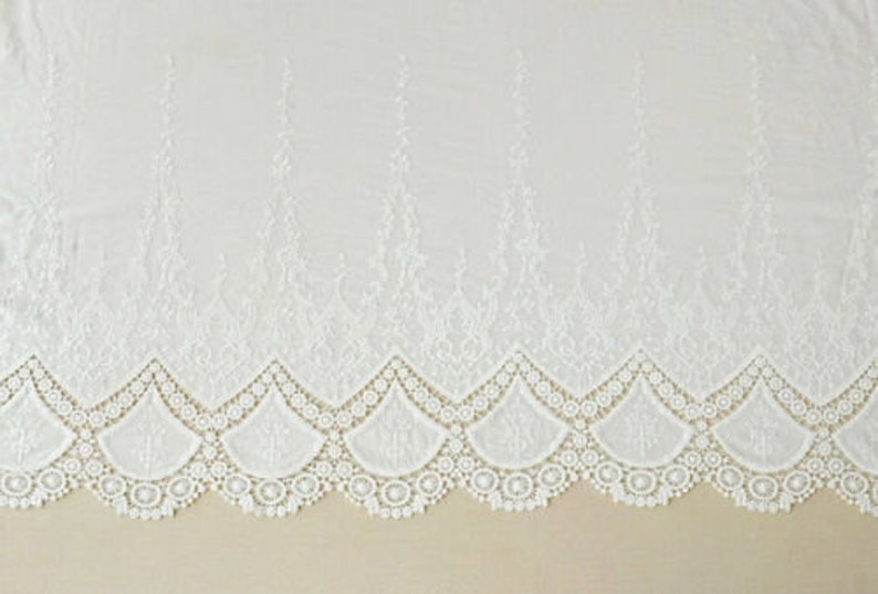Cotton Fabric Ivory Exquisite Both Sides Flower Embroidery - Etsy