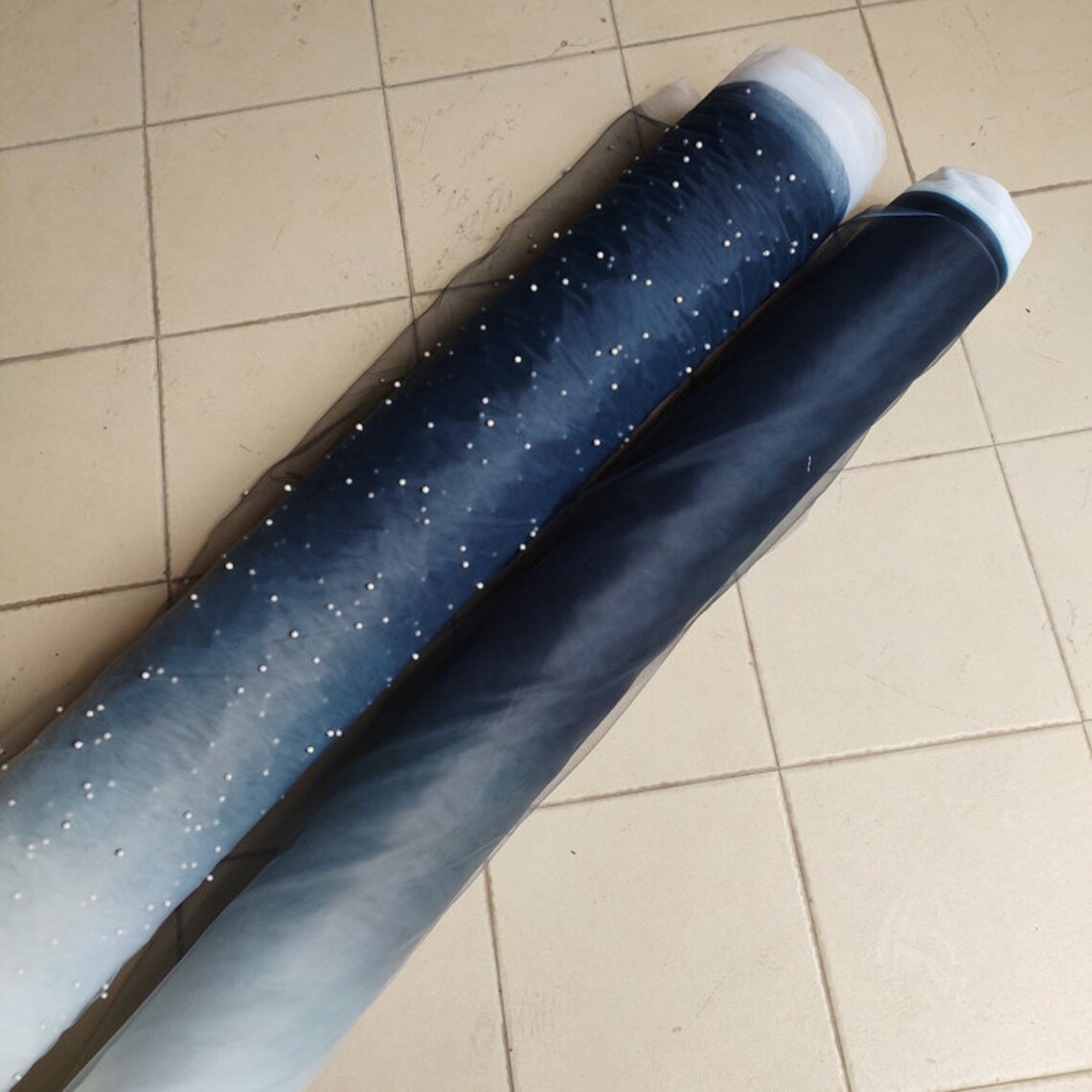 Gradient Lace Fabric Gray Blue Bead Pearl Exquisite Soft Tulle - Etsy