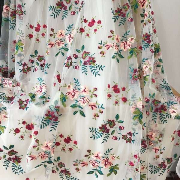Floral Mesh Fabric - Etsy