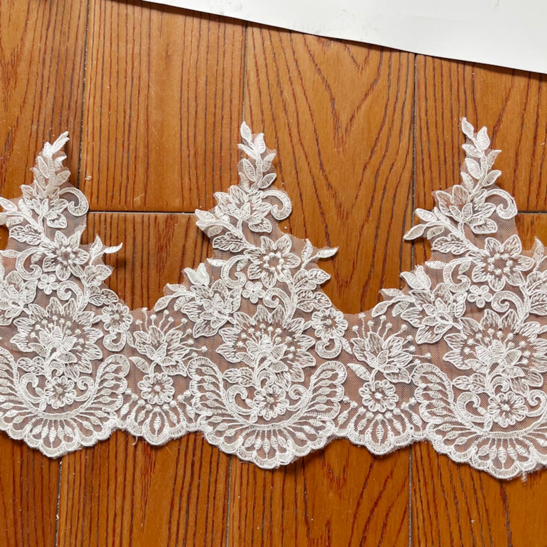 White Lace Trim Flower Embroidery Lace Alice Exquisite Flower Floral ...