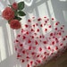 Red Heart Flocking Lace Fabric Soft Tulle Lace Fabric Wedding Lace ...