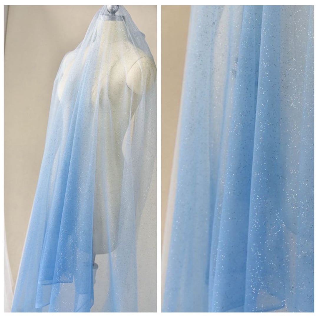 4 Colors Gradient Glitter Lace Fabric Blue Sequin Exquisite Soft Tulle ...