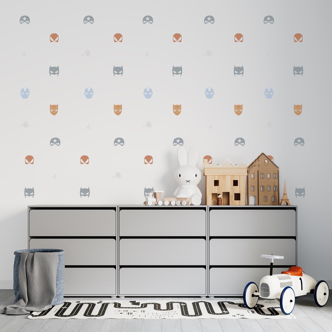 Superhero Wall Decals set Colours Superhero Wall Decal - Etsy