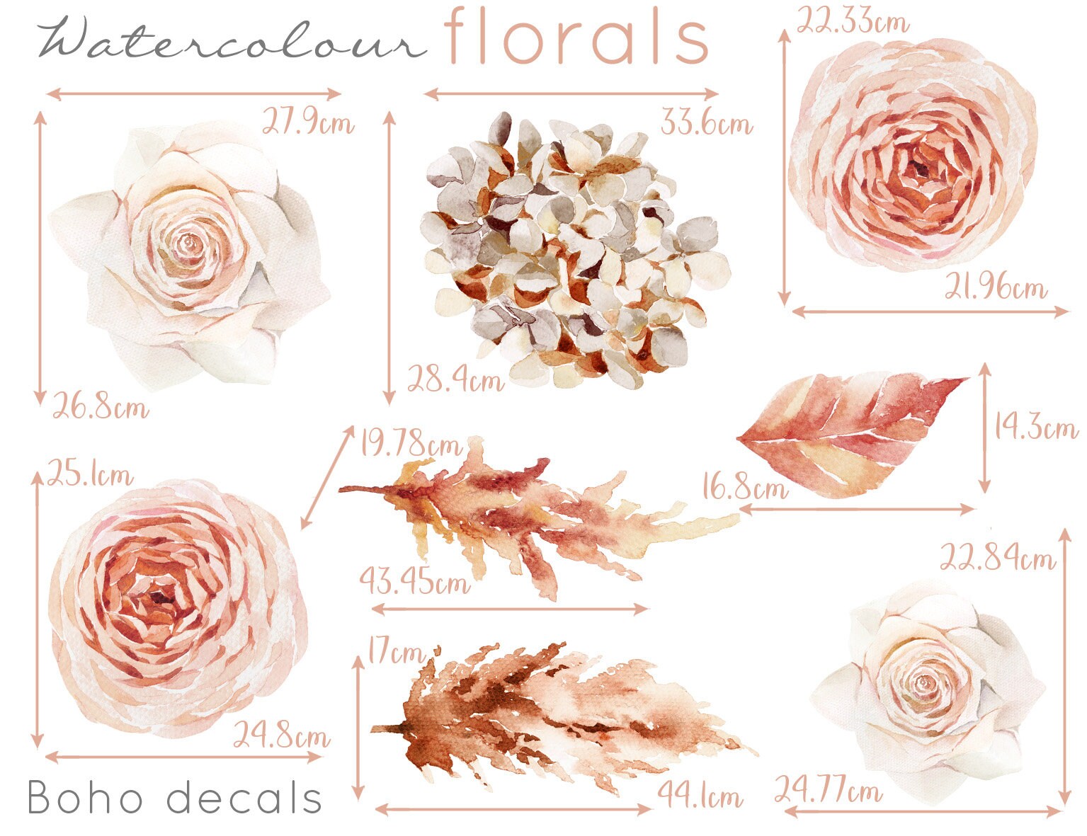 Boho Wall Stickers Boho Nursery Decor Boho Flower Wall | Etsy