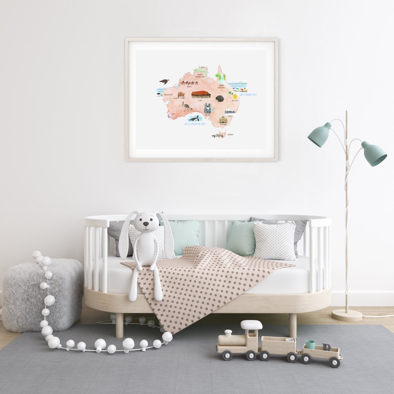 Australian Map for Kids Kids Australia map Australia nursery | Etsy