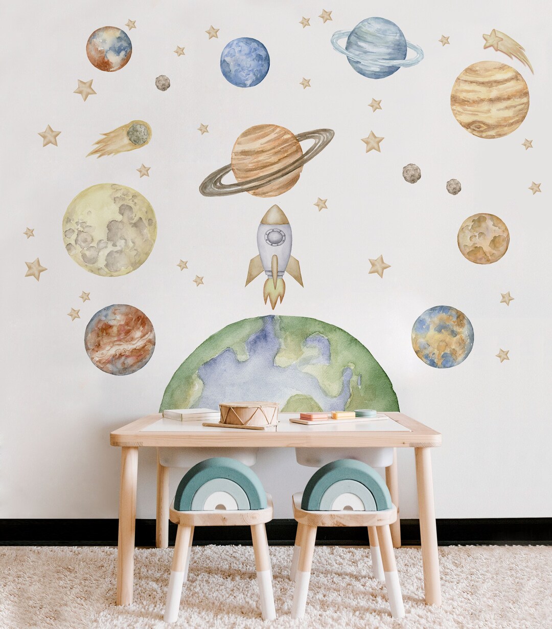 Outer Space Wall Decals, Outer Space Themed Kids Room - Fable and Fawn ...