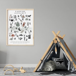 Camping Nursery, Camping Nursery Decor, Camping Print, Camping Alphabet ...