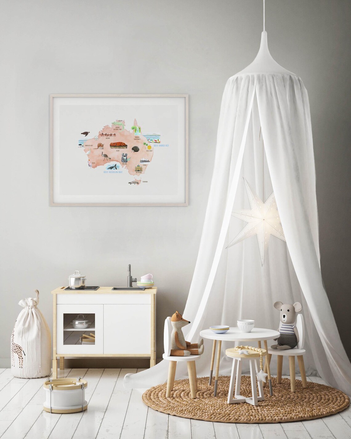 Australian Map for Kids, Kids Australia Map, Australia Nursery Decor ...
