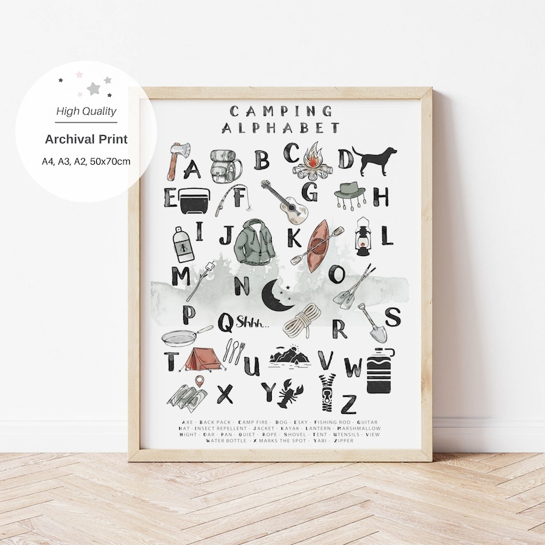 ABC Poster Alphabet Poster Mountain Art Alphabet Print - Etsy