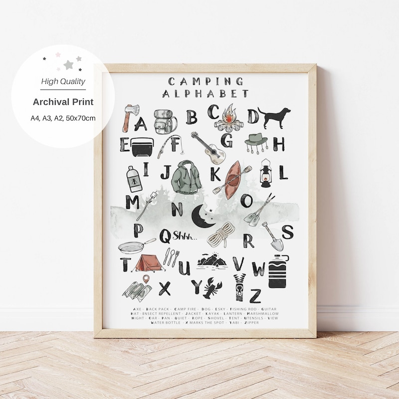 Camping Alphabet - Etsy