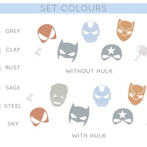 Superhero Wall Decals (set Colours), Superhero Wall Decal, Superhero ...