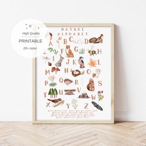 Woodland Alphabet Print, Woodland Nursery, Camping Nursery Decor ...