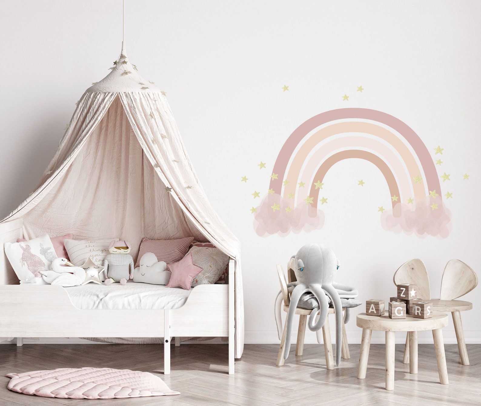 Large Rainbow Wall Sticker Large Rainbow Wall Decal Fable | Etsy