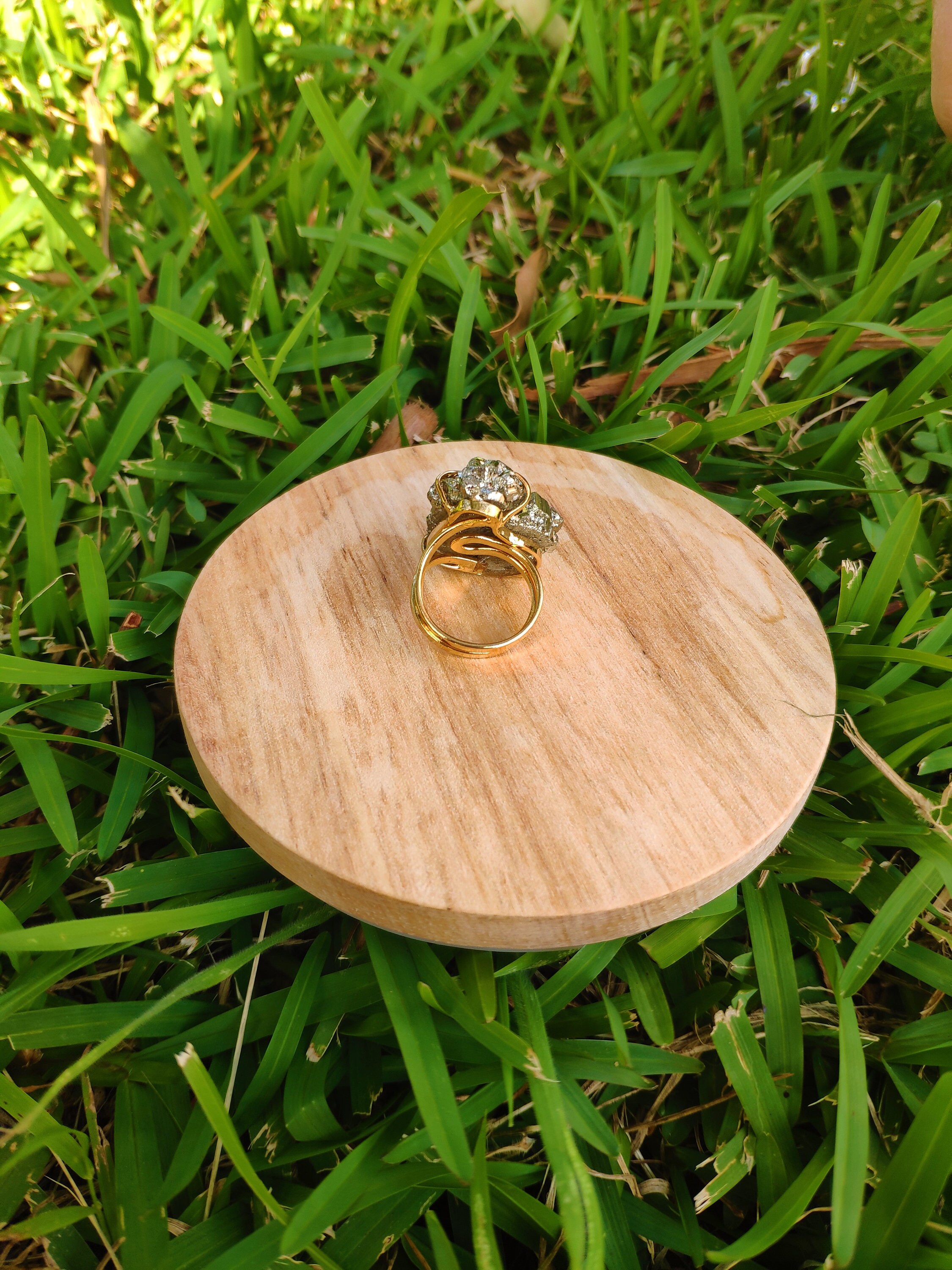 Pyrite Ring Natural Stone Handmade Jewellery Adjustable - Etsy