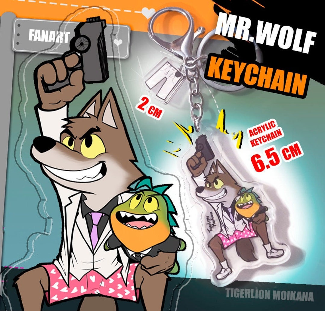 Mr Wolf Keychain - Etsy España