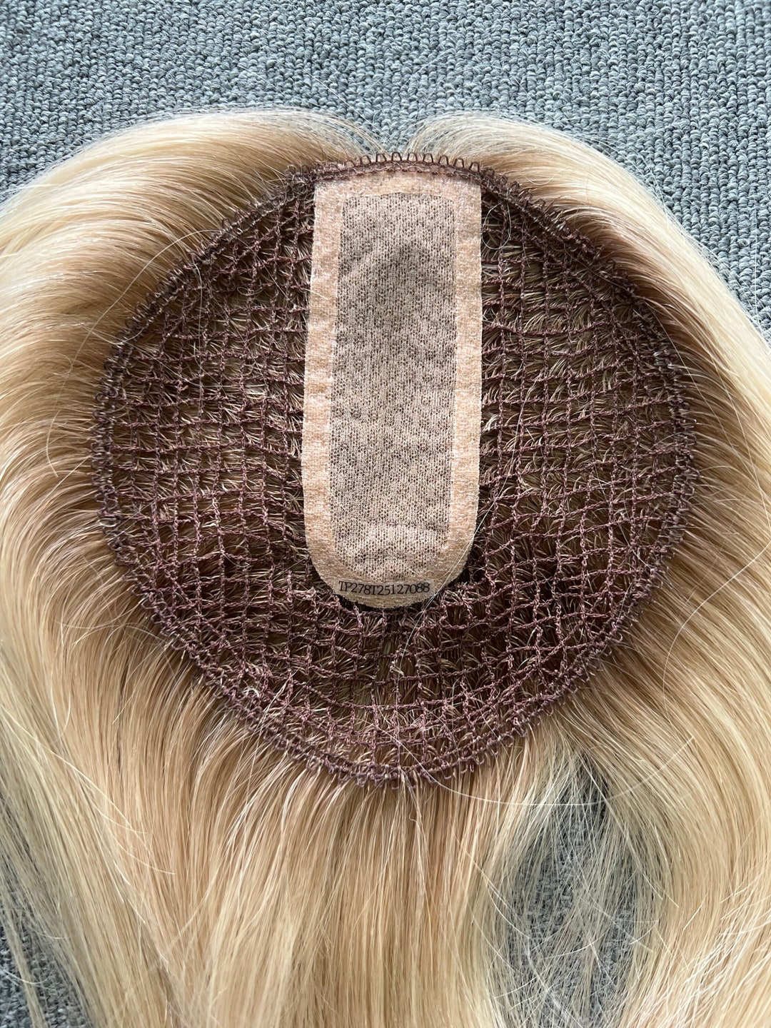Rooted Blonde Fishnet European Human Virgin Hair Topper, Breathable ...