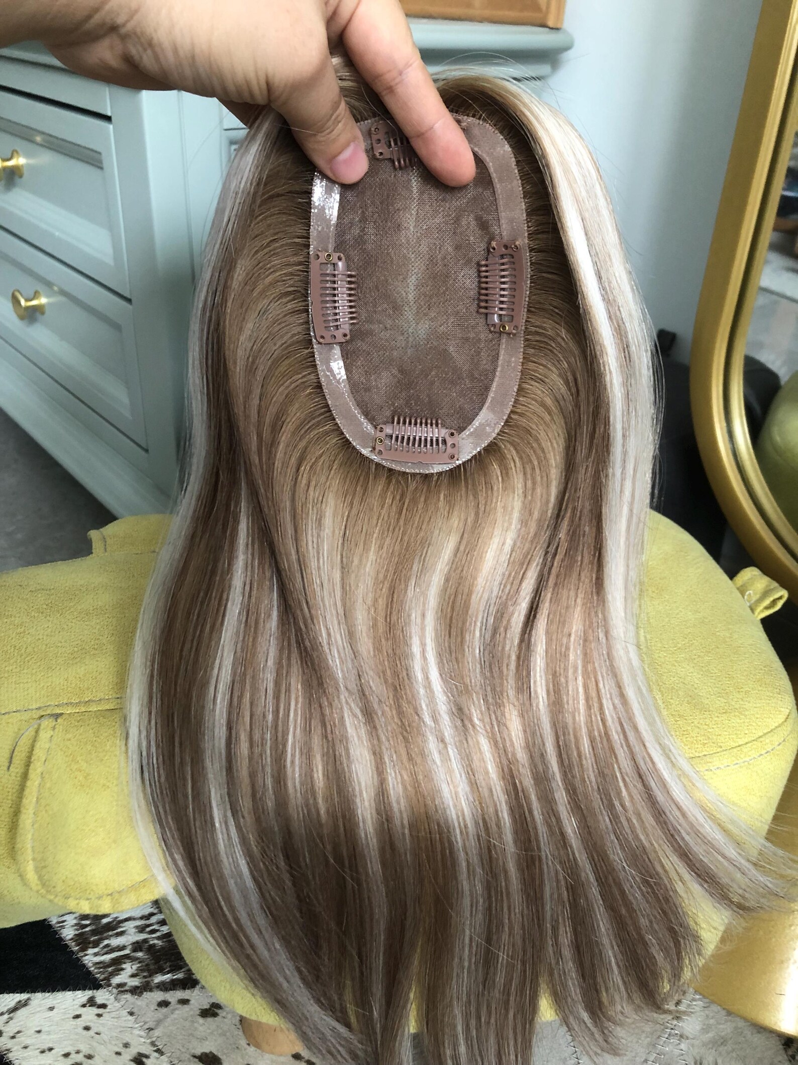 12-16" 3x5" Monofilament Base European Hair Toppers for Light Volume ...