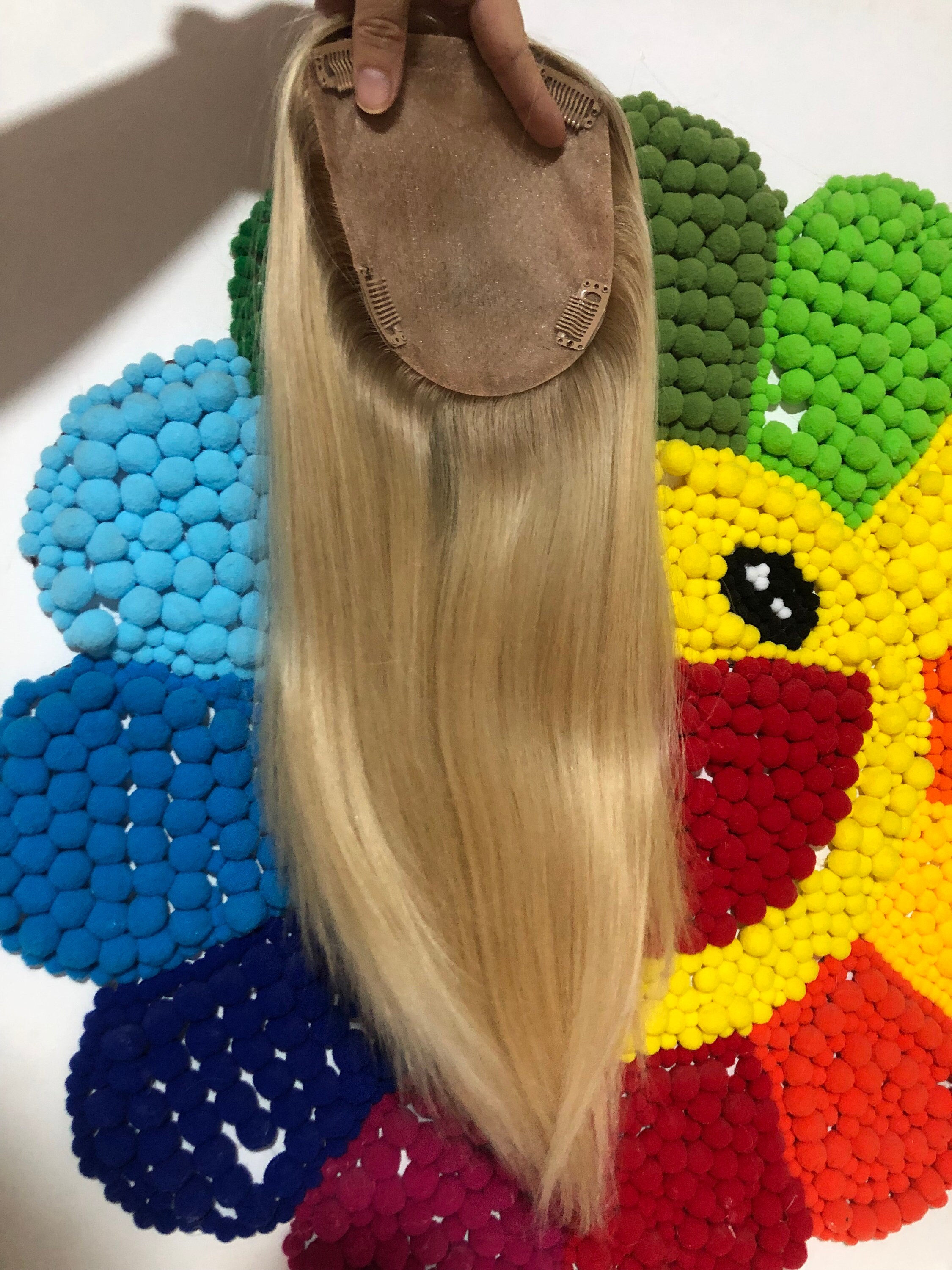 16” Free Part Silk Base European Hair Topper; 5.5x6" Realistic Scalp ...