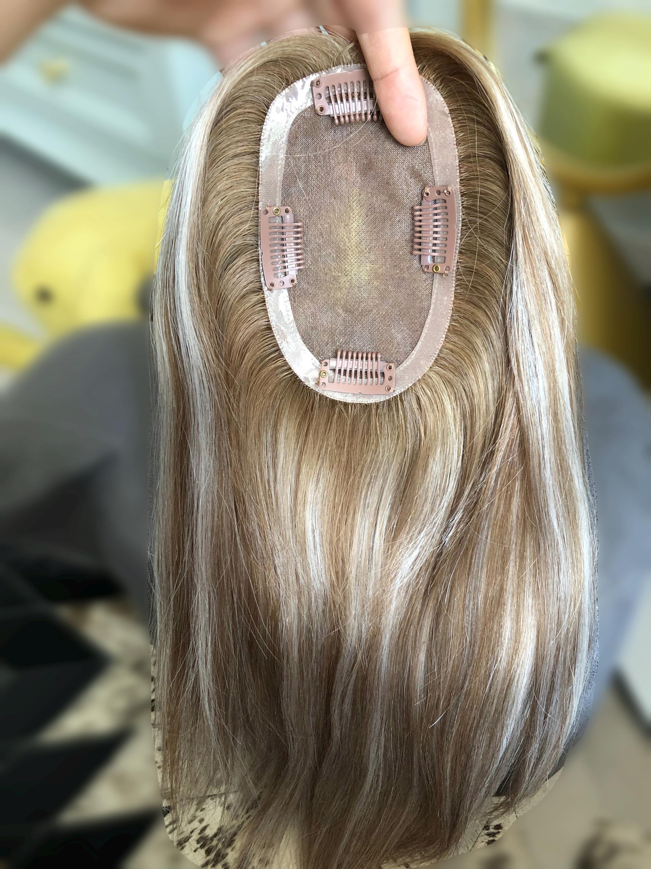 12-16" 3x5" Monofilament Base European Hair Toppers for Light Volume ...