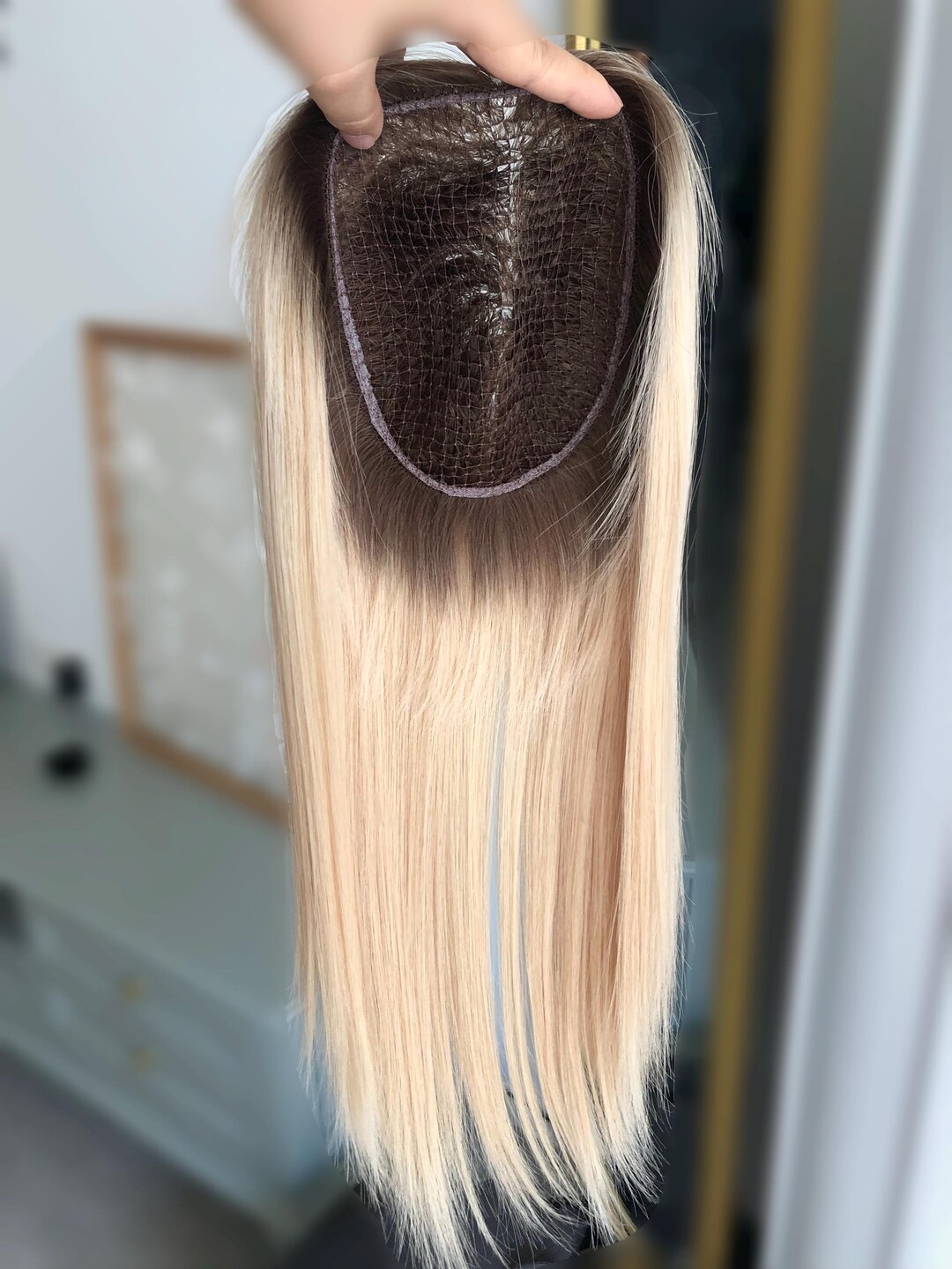 16" 6x6.5" Integration Net All Over Human Hair Toppers, Breathable ...