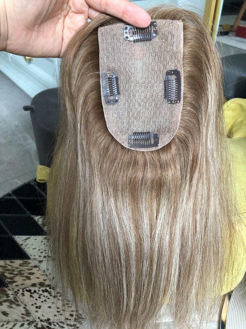 16-18“ 3x5" Realistic Scalp European Hair Toppers,free Part Ash Brown ...