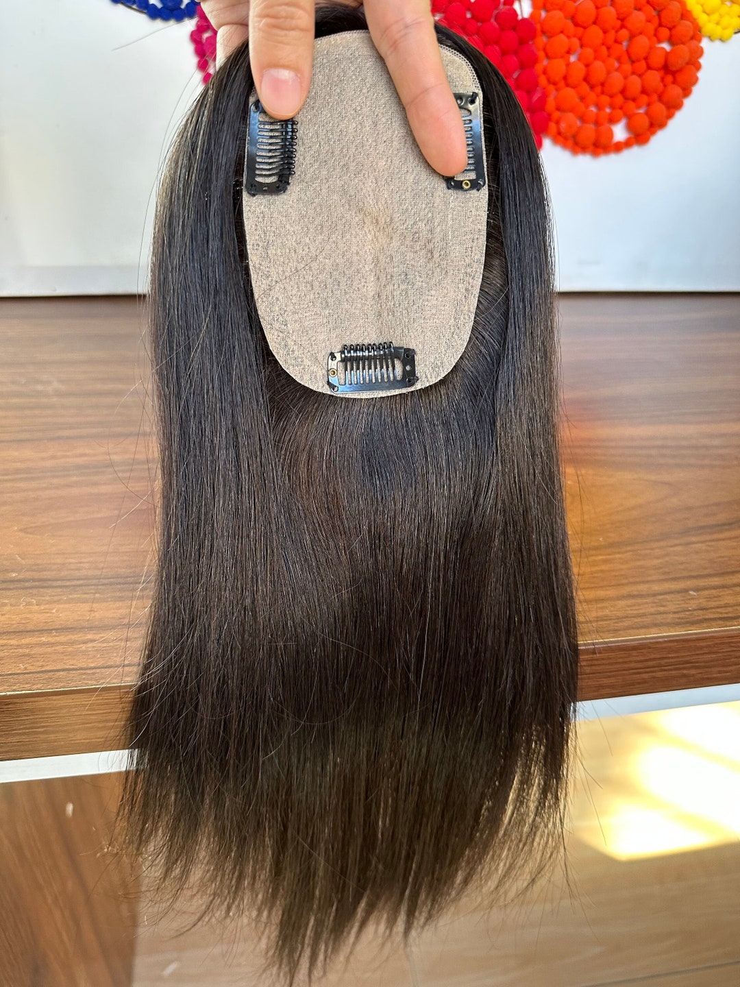 8x12cm Small Free Part Injection Silk Base Human Hair Topper Women Hair ...