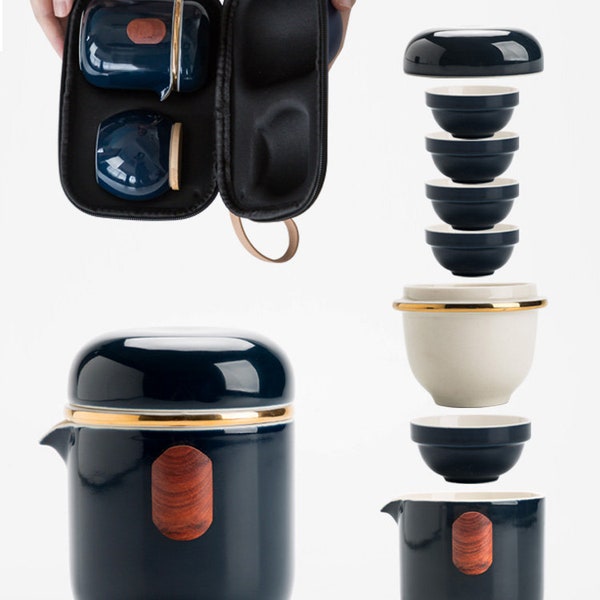 Ceramic Portable Tea Set - Etsy