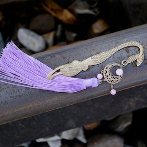 Chinese Metal Bookmarks With Tassel Vintage Bookmarkunique - Etsy