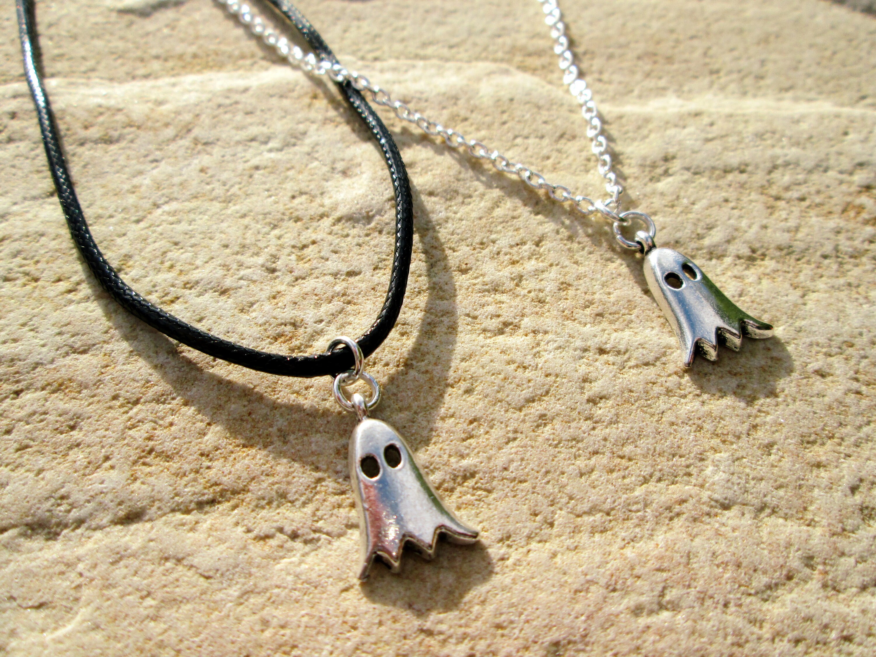 Ghost Necklace Ghost Choker Ghost Jewellery Black Cord or - Etsy Australia
