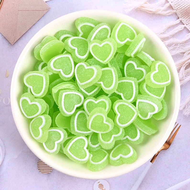 Resin Frosted Love Heart Candy Decoration Crafts Flatback Cabochon ...
