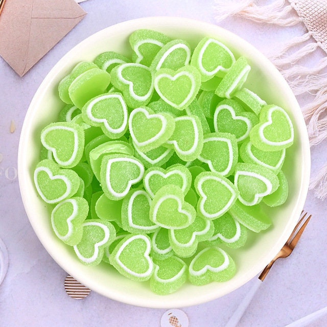 Resin Frosted Love Heart Candy Decoration Crafts Flatback Cabochon ...
