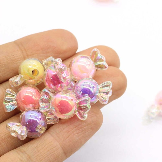 22mm Acrylic Lovely Candy Beads Rainbow AB Spring Color Beads | Etsy