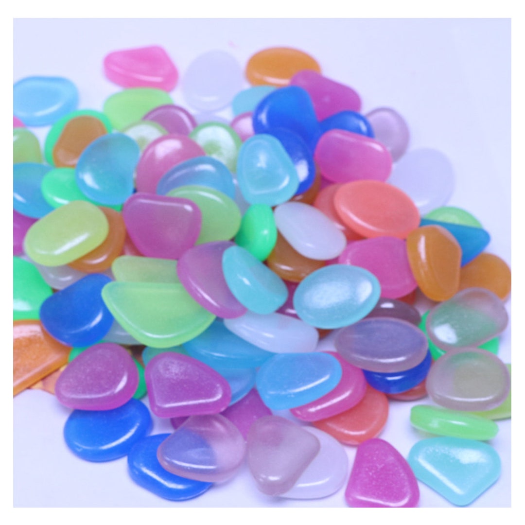 Colorful Glow in Dark Pebble Stones Mixed Color Outdoor Luminous Stones ...
