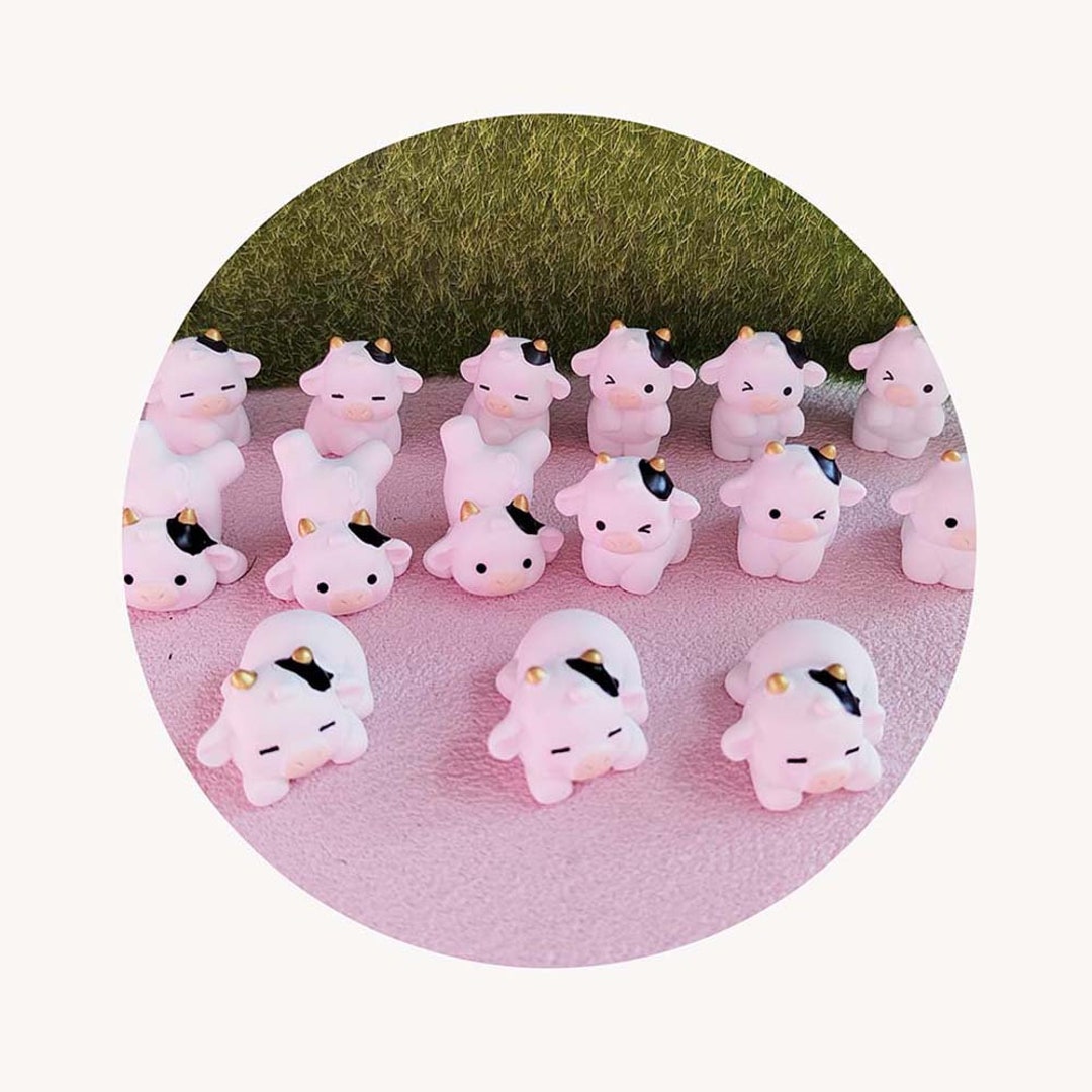 Cute Cow Small Statue Little Figurine Crafts Figure Ornament Miniatures ...