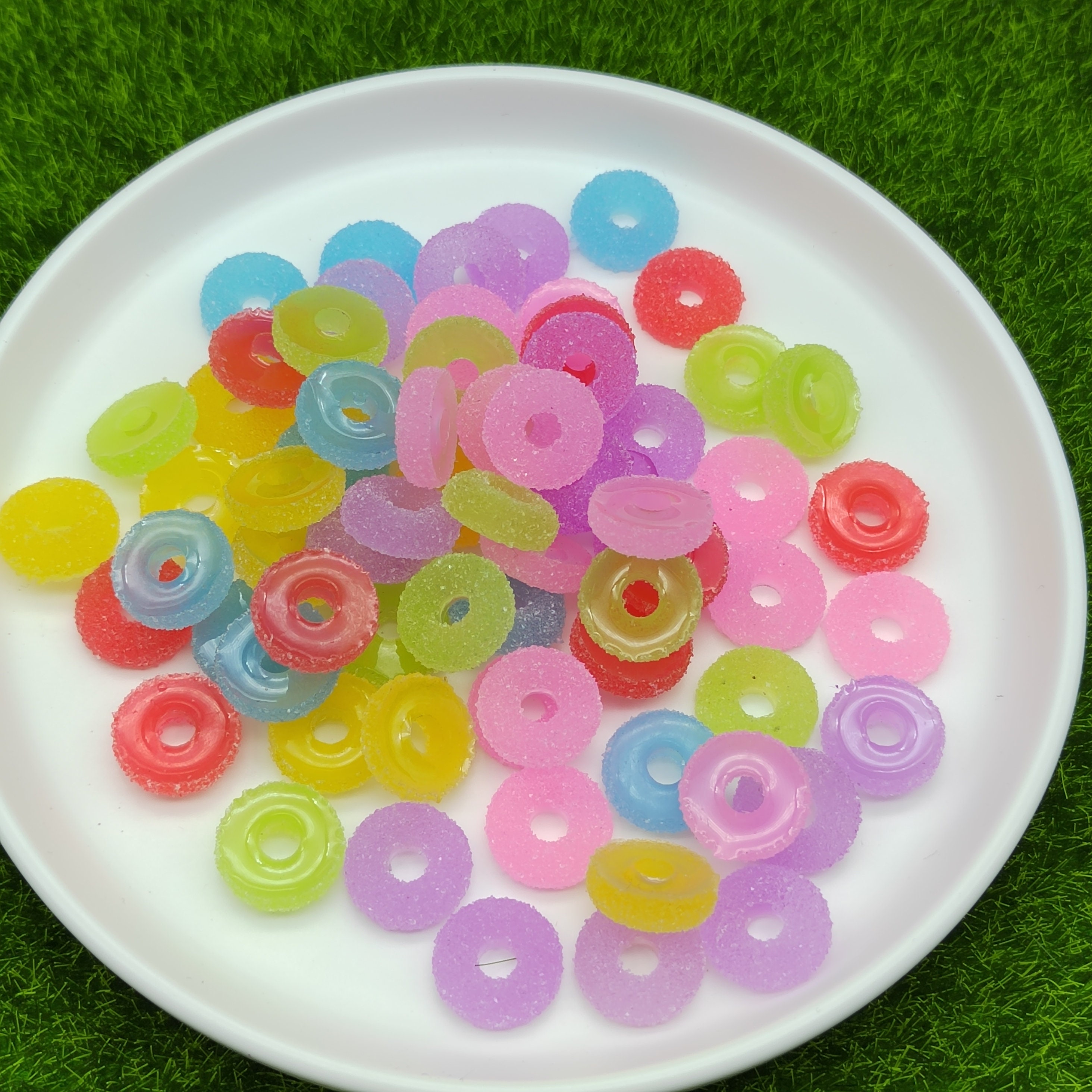 Ring Circle Shape Fake Candy Gumdrop Resin Cabochon Flatback Simulation ...