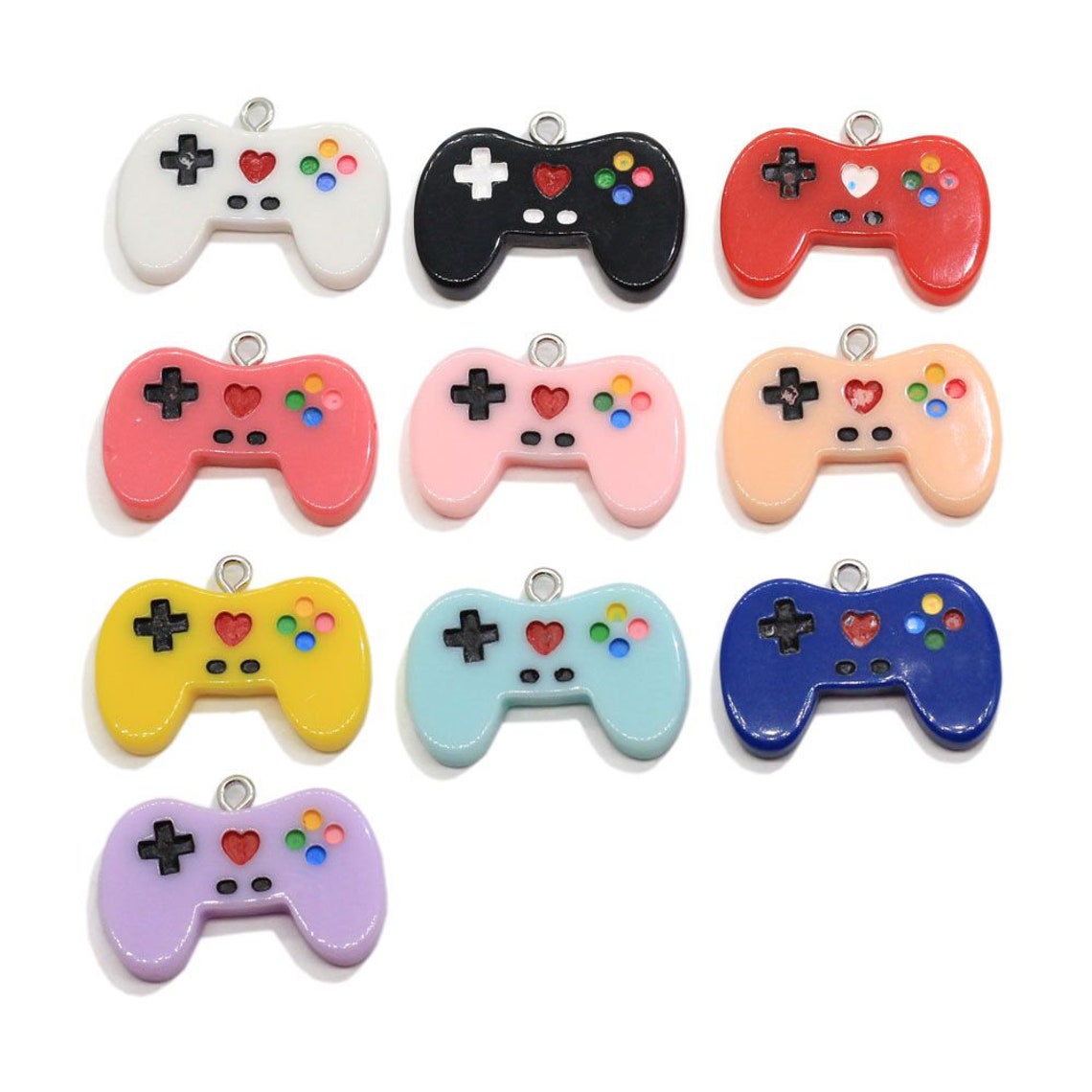 Resin Flat Back Cabochon Game Controller Charms for Jewelry Making ...