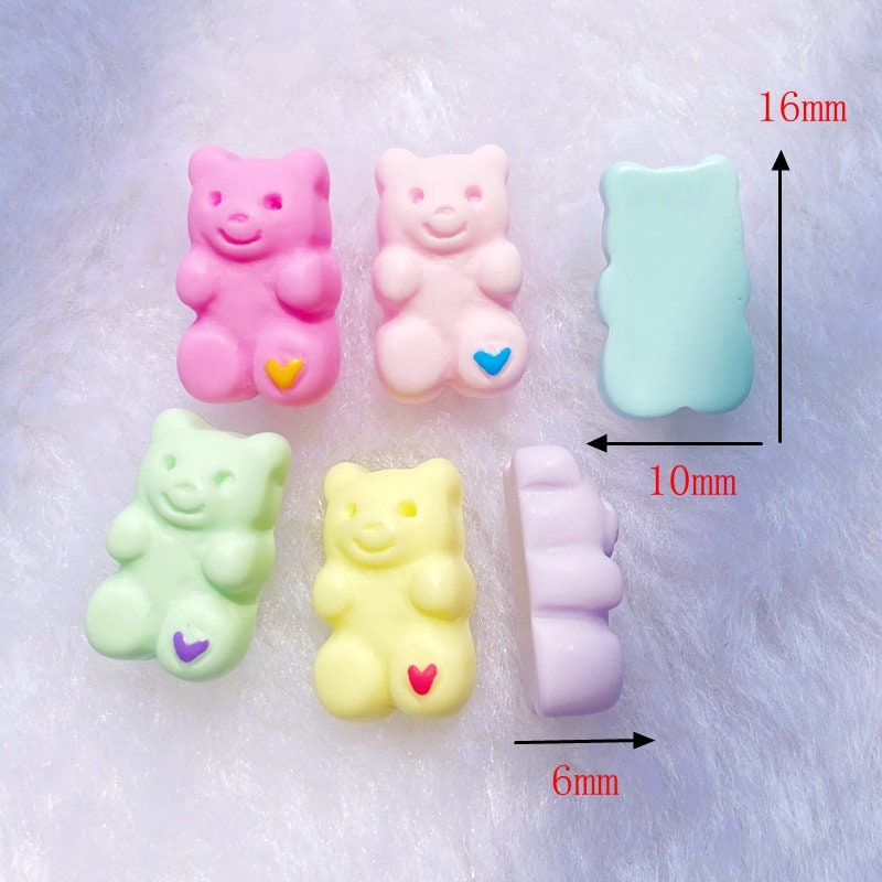 16mm New Resin Cute Mixed Mini Solid Bear Flat Back Cabochon ...