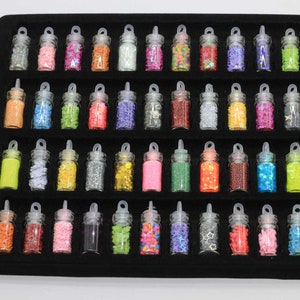 24pcs 48pcs Kit Nail Art Decorations Acrylic Vial Mix Rhinestone Beads ...