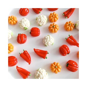 DIY Vegetable Miniatures Cute Resin Bell Pepper Chili Pumpkin ...