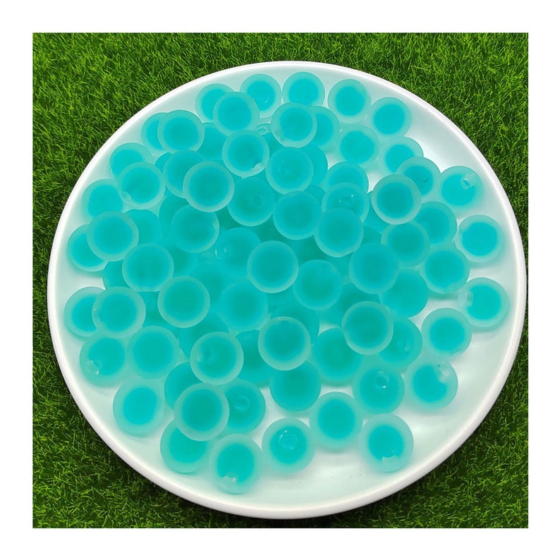 Half Drilled 16mm Frosted Frog Spawn Beads Acrylic Beads Matt Half ...