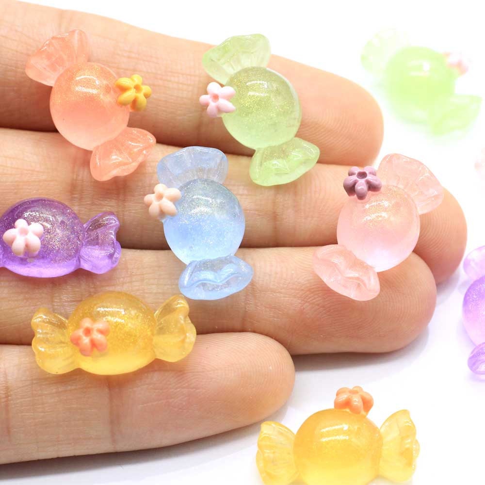 Cute Glitter Mouse Head Heart Star Candy Resin Flat Back Cabochons DIY ...