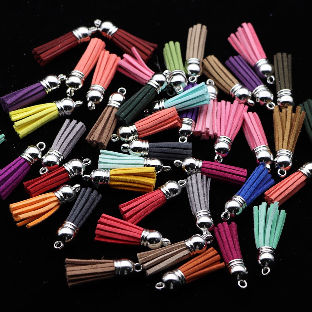 36mm Suede Tassels Charm Multi Colors Faux Suede Leather Tassel With ...