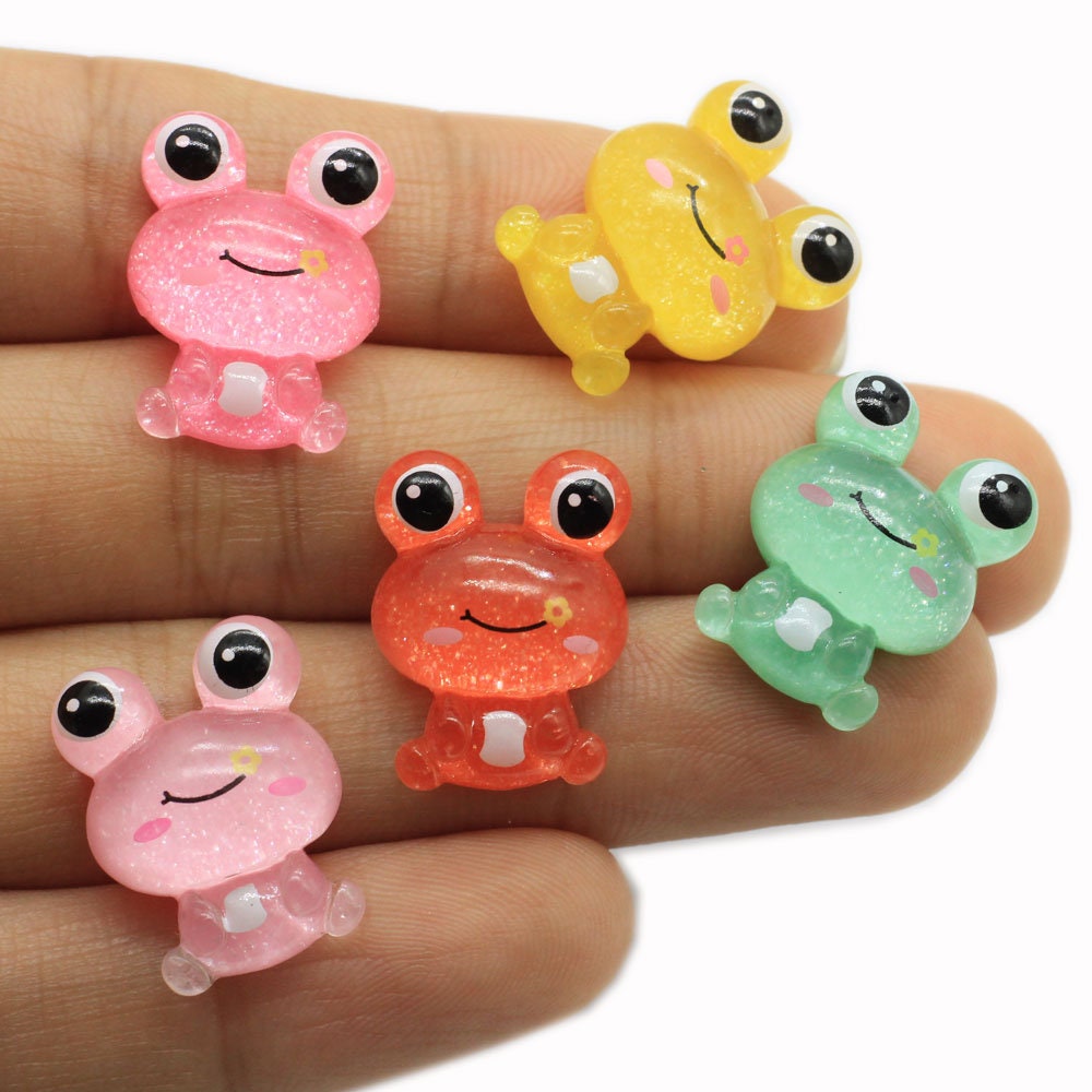 Kawaii Glitter Frog Resin Slime Charms for Slime Accessories - Etsy