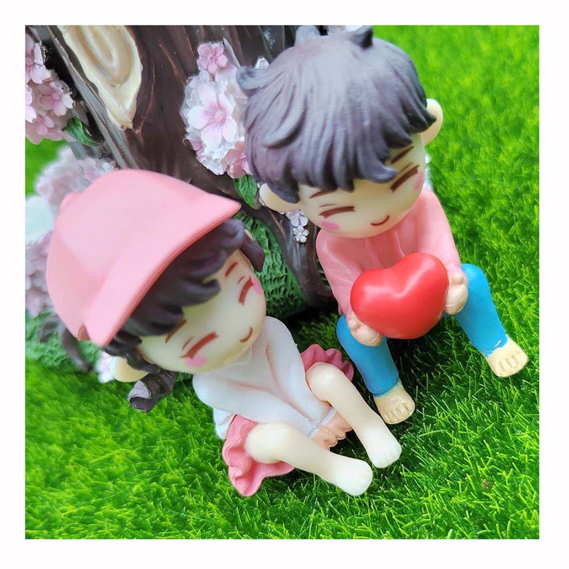 1 Pair Mini Romanic Sweety Lover Couple Figurines Micro Landscape Home ...