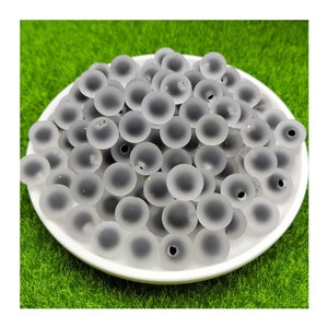 16mm Frosted Frog Spawn Beads Acrylic Beads Matt Half Holes - Etsy